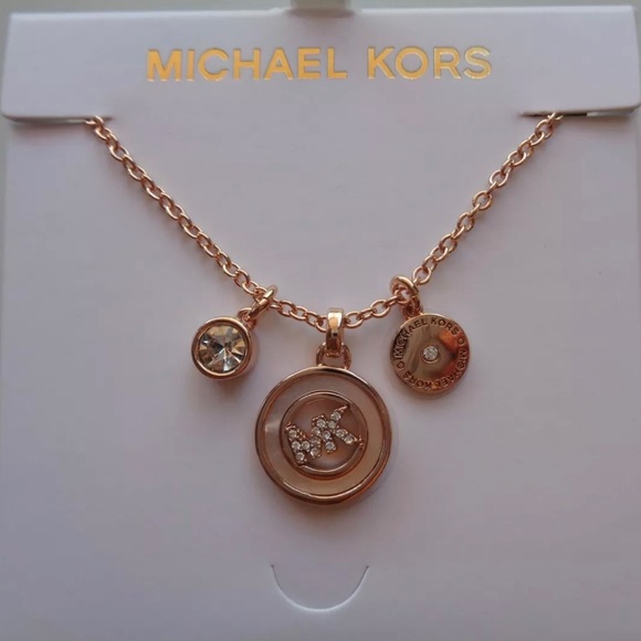 Michael Kors | Jewelry | Mk Logo Mother Of Pearl Necklace | Poshmark